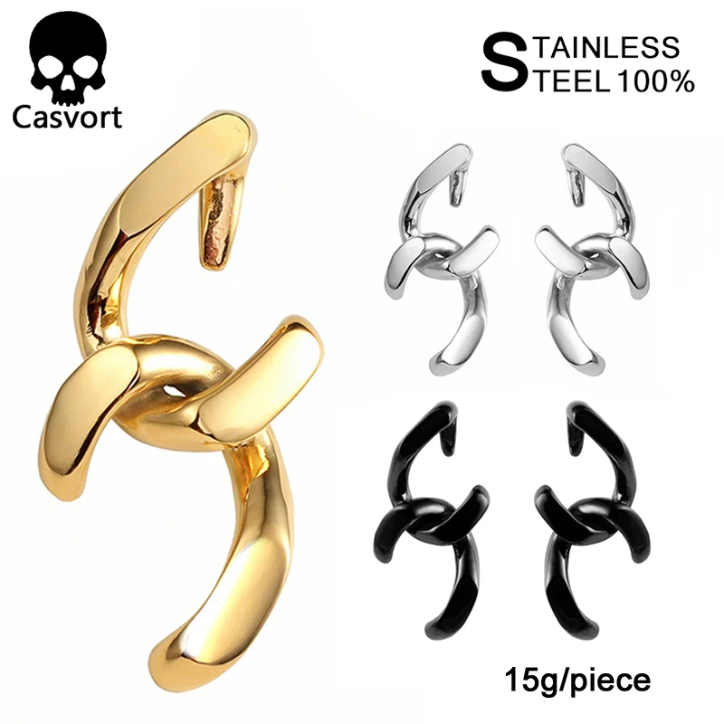 Casvort 2 pcs piercing stainless steel ear weight plugs and tunnels ...