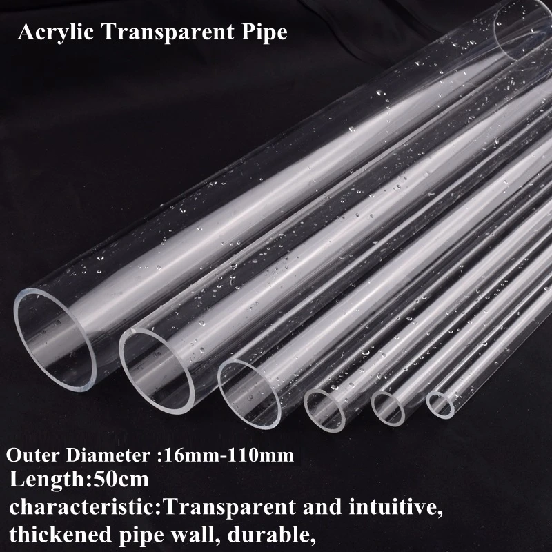 16~110mm Acrylic Pipe Aquarium Fish Tank Water Supply Pipe Accessories ...