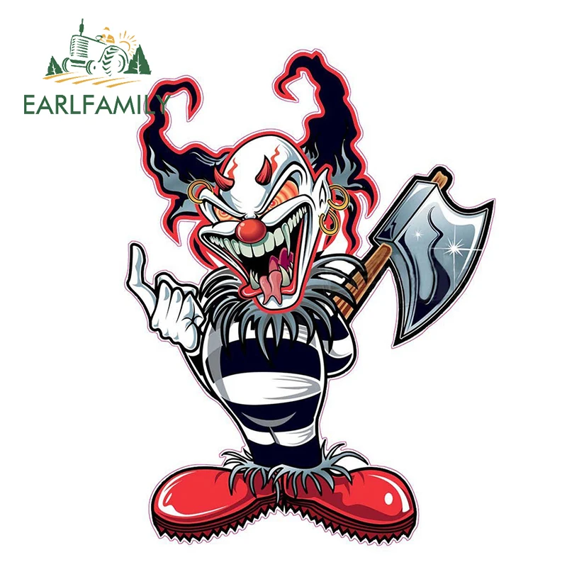 EARLFAMILY Evil Clown Decal Cartoon Car Styling Rear Windshield Bumper ...