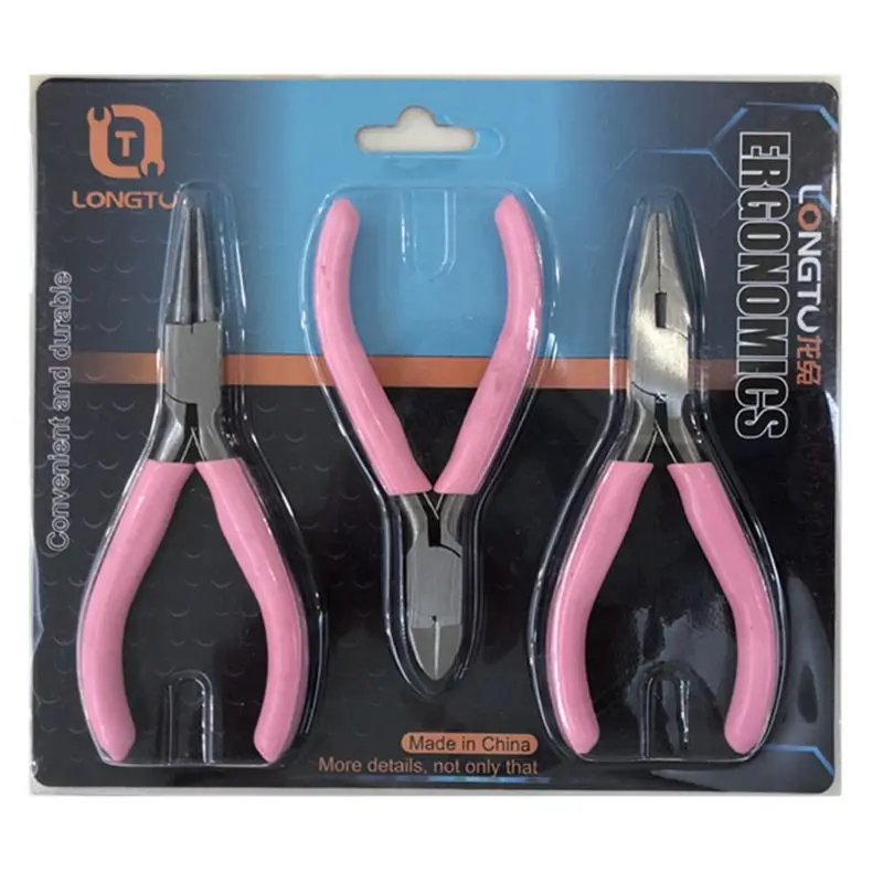 3Pcs/Set Jewelry Pink Pliers Set Wire Cutting Bending Plier Jewelry ...