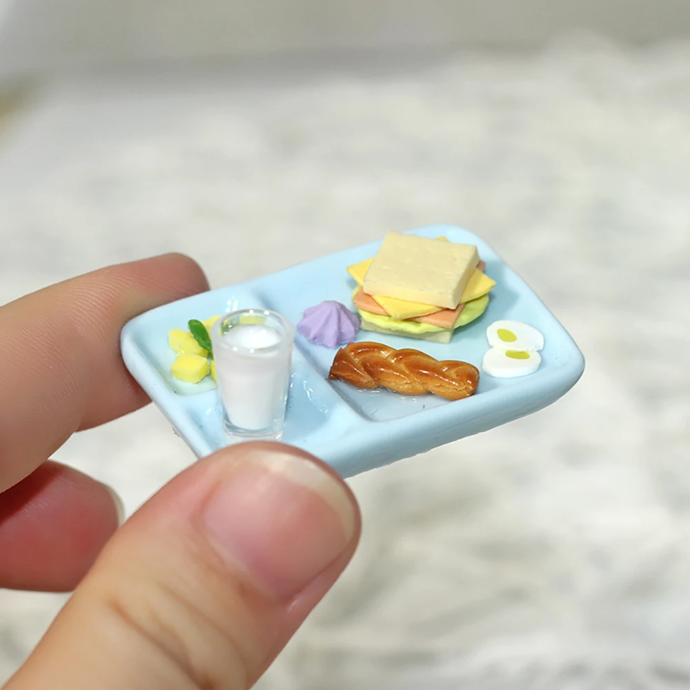 1/12 Dollhouse Miniature Accessories Mini Breakfast Buffet Plate Model ...