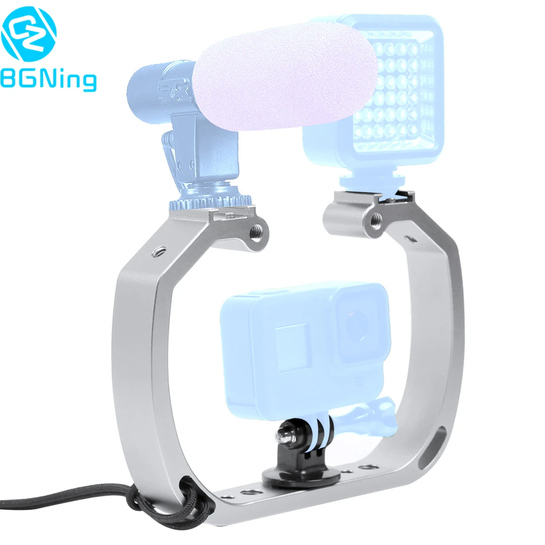 Dual Handle Scuba Diving Bracket Flash Light Stand Frame Kit For Gopro ...