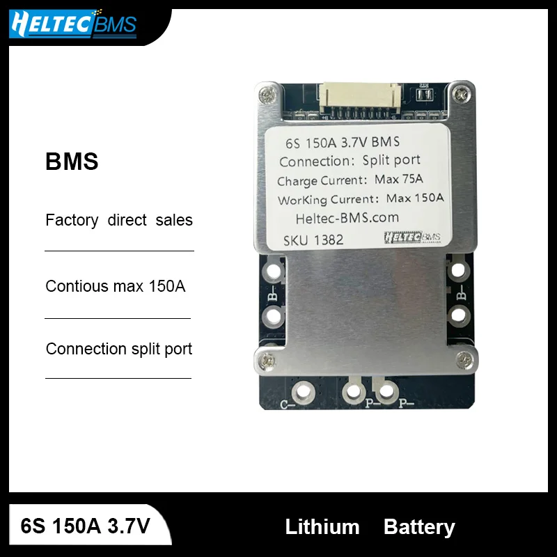 Heltec Wholesale 24V BMS 6S 150A Split Port Ternary Lithium Battery Protection Board for power ...