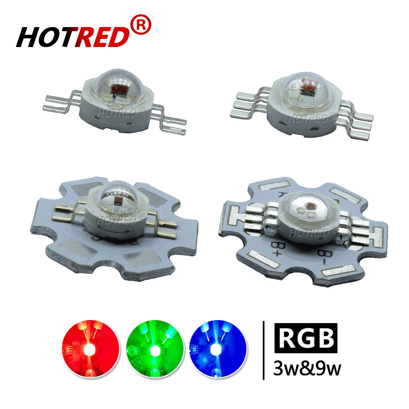 Super Bright 3W 9W RGB High Power LED Chip COB 1 3 W Watt Red Green ...