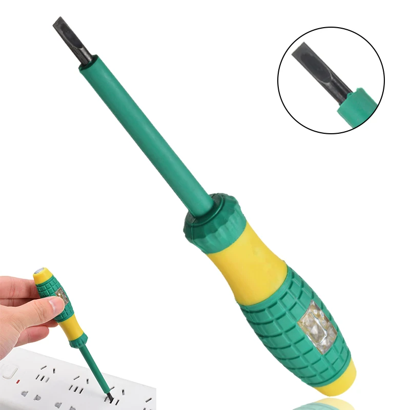 Mayitr Yellow Green Electrical Tester Pen 220V Screwdriver Power ...