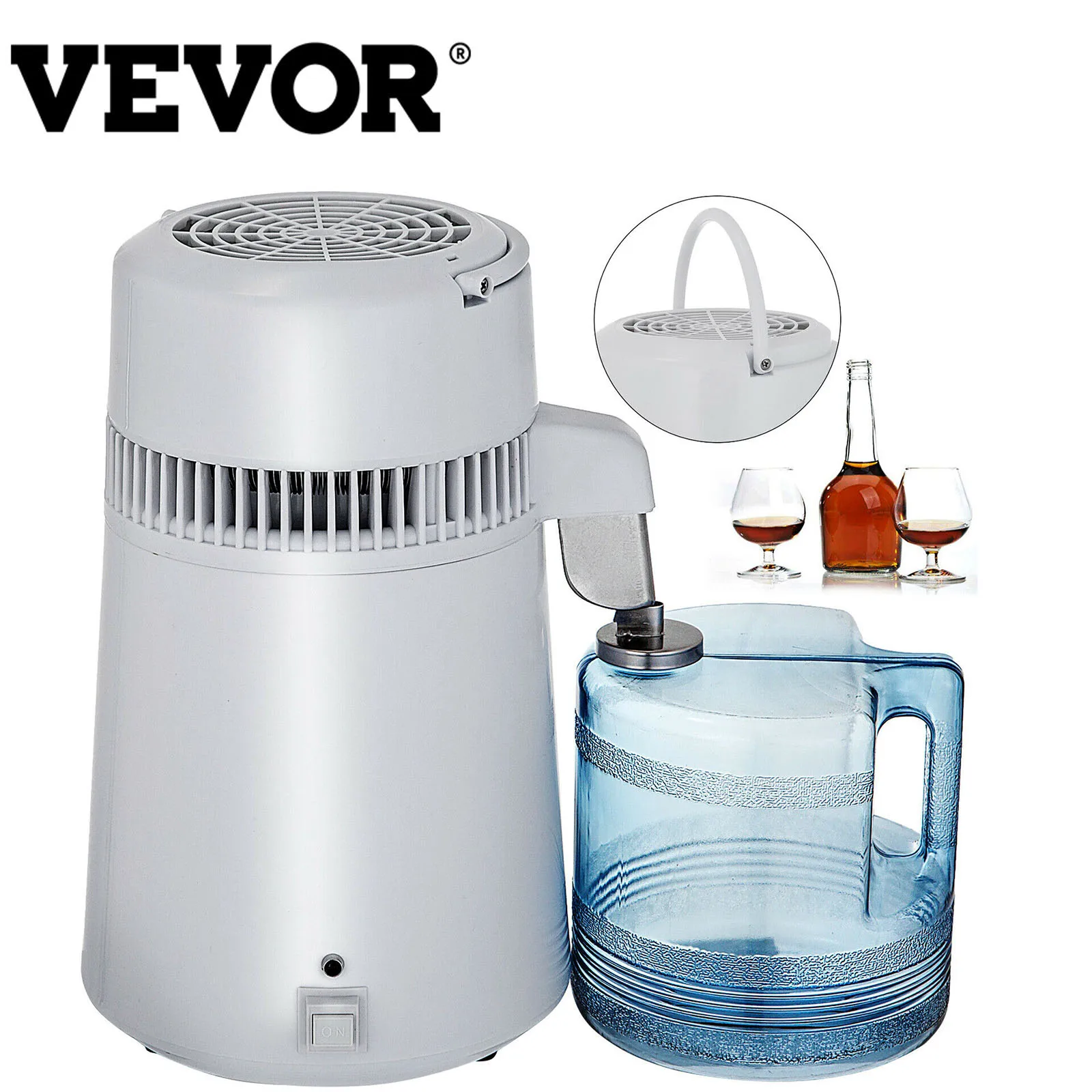 Vevor Pure Water Distiller Stainless Steel 4l Dental Distilled Water ...