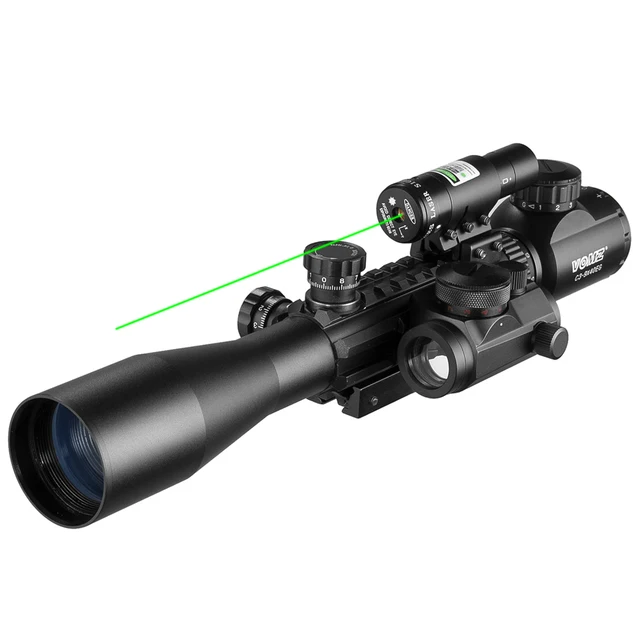 Hunting Airsoft Optics 3-9X40 Illuminated Red Laser Riflescope With ...