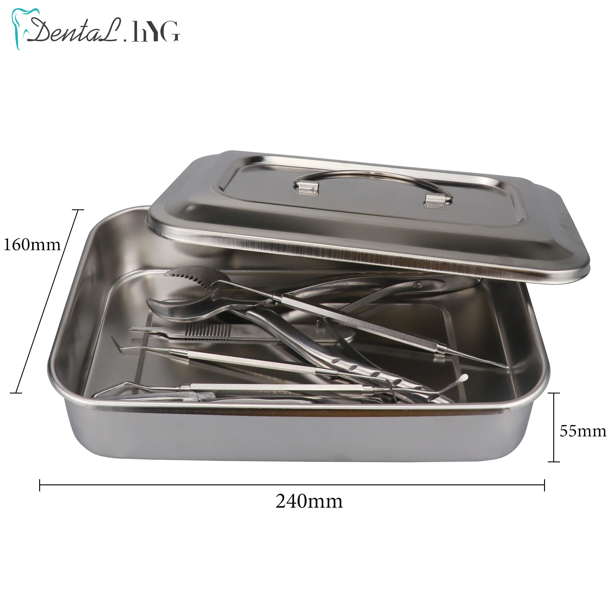 Dental-Instruments-Tray-with-Lid-Stainless-Steel-Surgical-Nursing ...