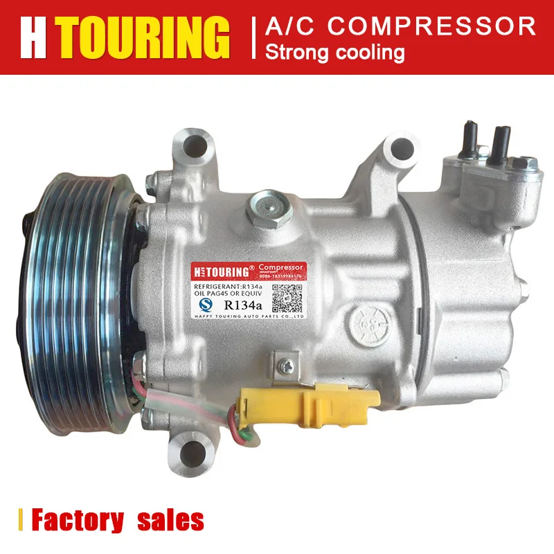 AC-Compressor-For-Citroen-C2-C3-Peugeot-206-307-Sanden-6V12-9655191680 ...
