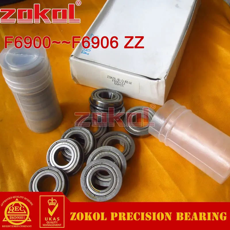 5/100Pcs/Lot F6900/6901/6902/6903/6904/6905/6906ZZ Z Flange Deep Groove ...