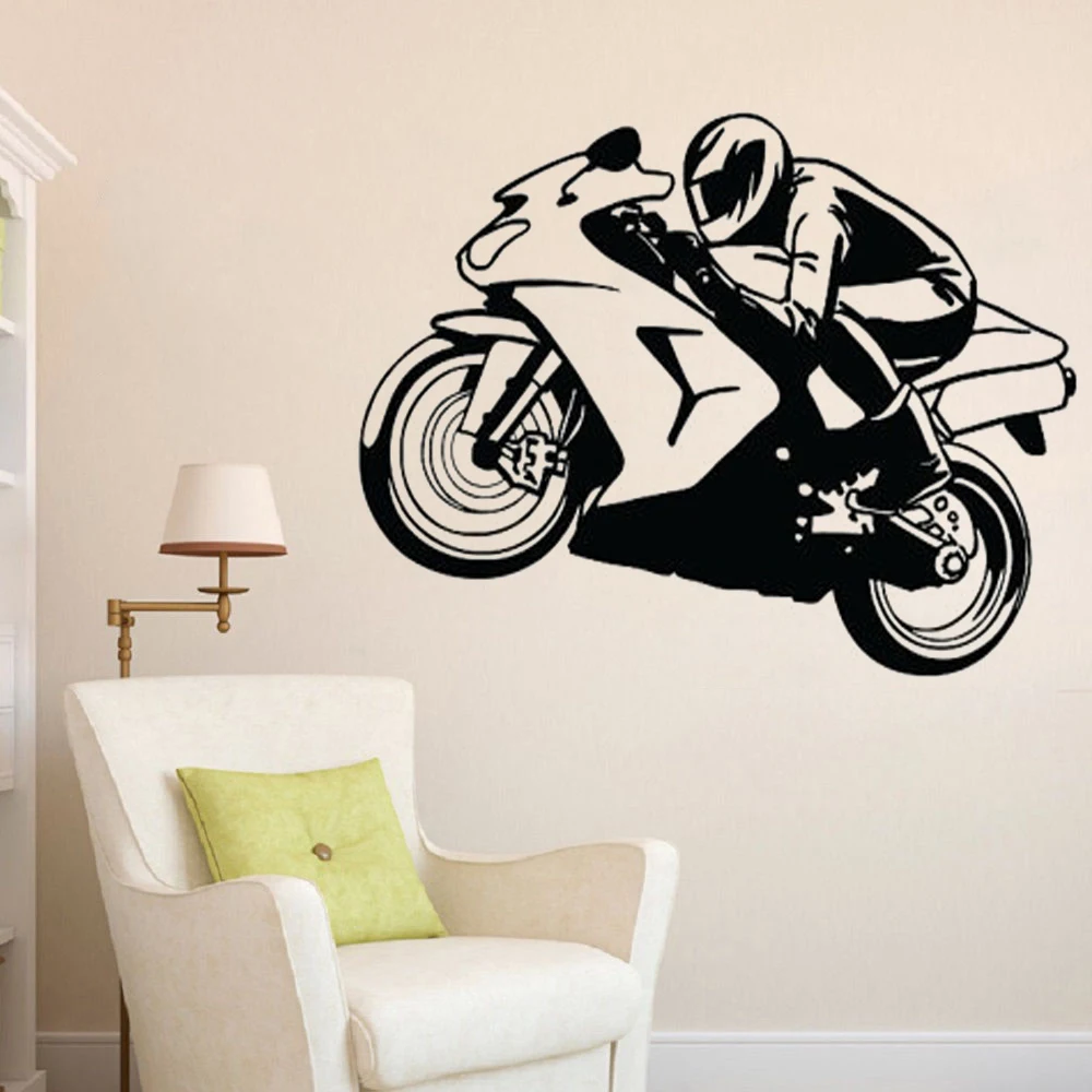 Motorcycle Bike Motorbike Wall Art Decal Decor Vinyl Sticker Motorcycle ...