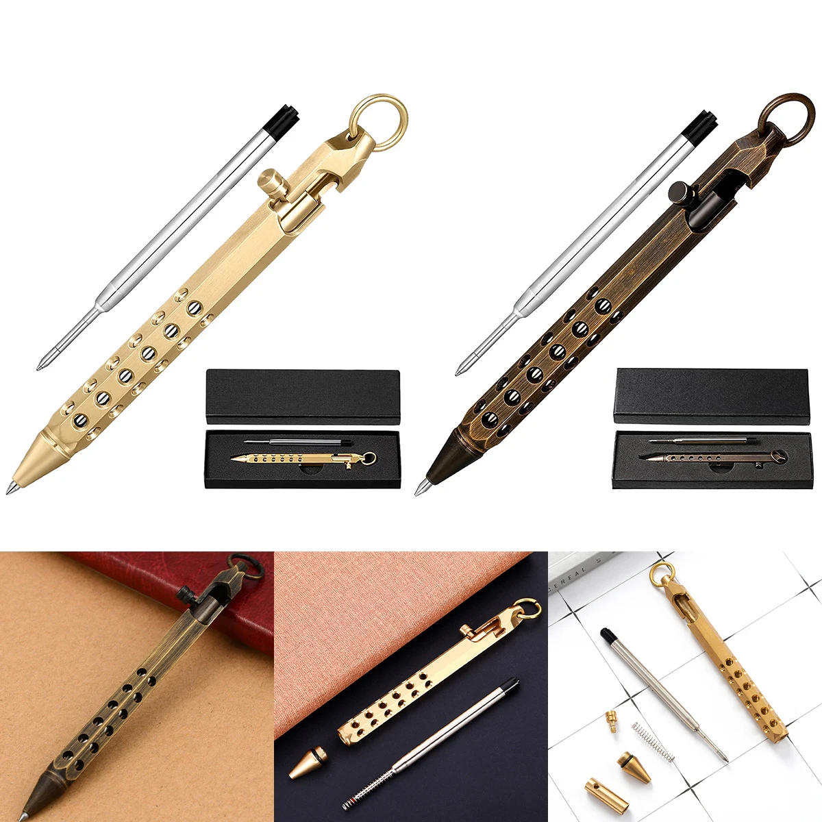 Brass EDC Bolt Action Pen V3 7 Ring Grip - agrohort.ipb.ac.id