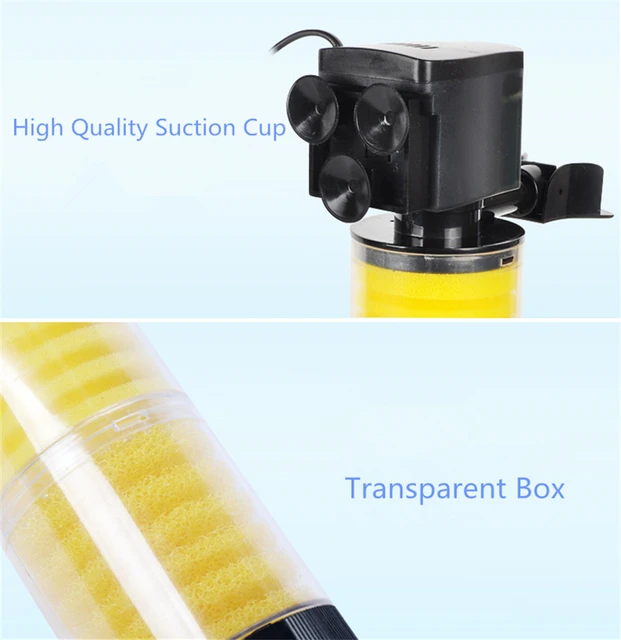 3 in 1 Multifunction Aquarium Filter Air Pump Submersible Fish Tank ...