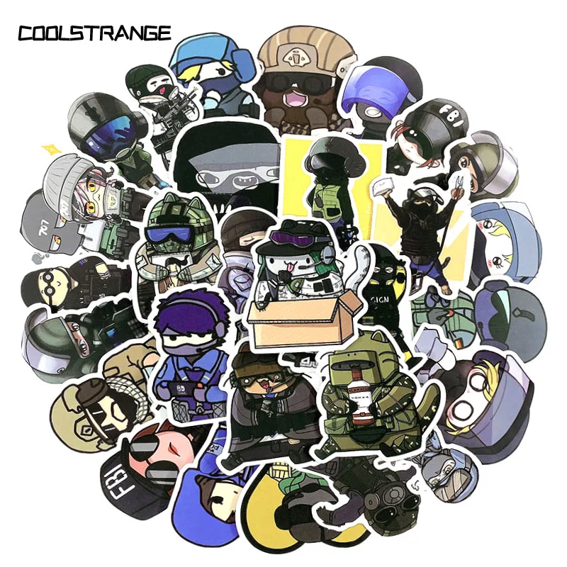 49Pcs/Pack The Rainbow Six Siege Game Stickers For Luggage Motorcycle ...