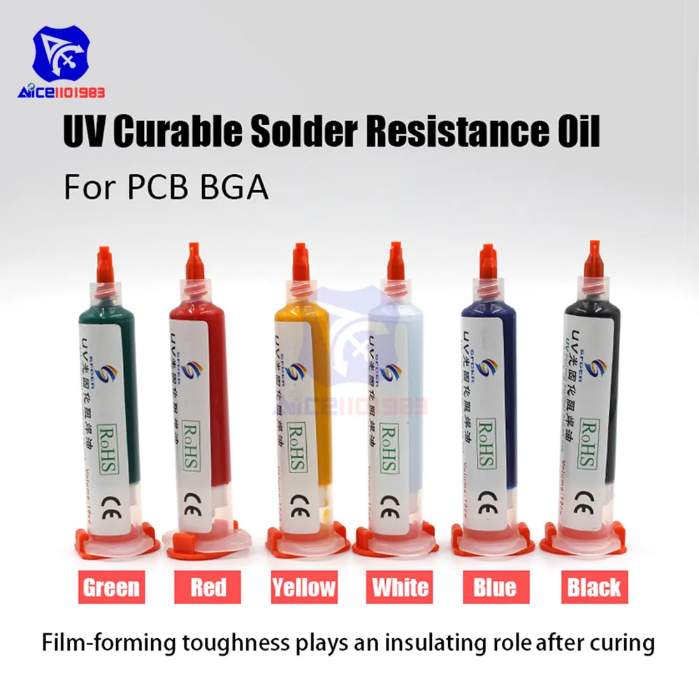 10cc UV PCB BGA Solder Resist UV Curable Soldering Resistance Oil Great ...