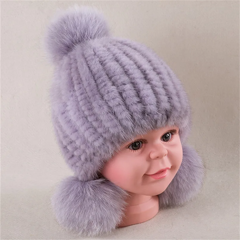 Casquette,Chapeau d'hiver pour bébé,fille et garçon,en vraie fourrure ...