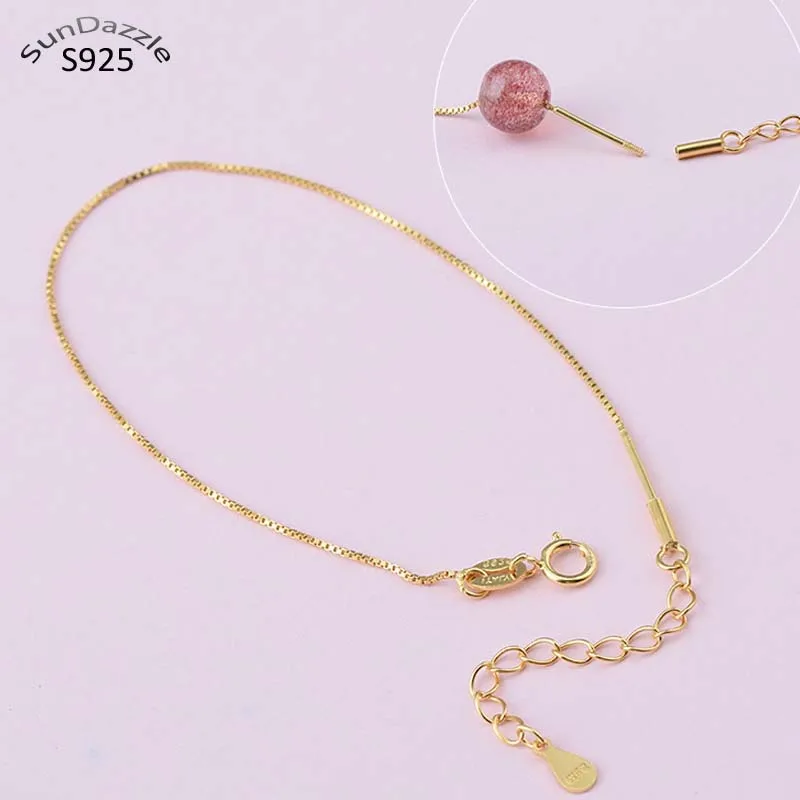 Real Solid 925 Sterling Silver Necklace Anklet Bracelet Chains With ...