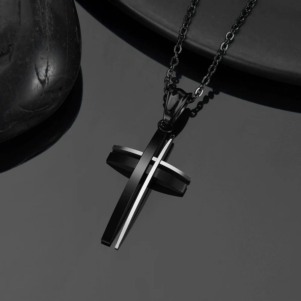 Stainless Steel Pendant Necklace Jewelry | Mens Cross Necklaces ...
