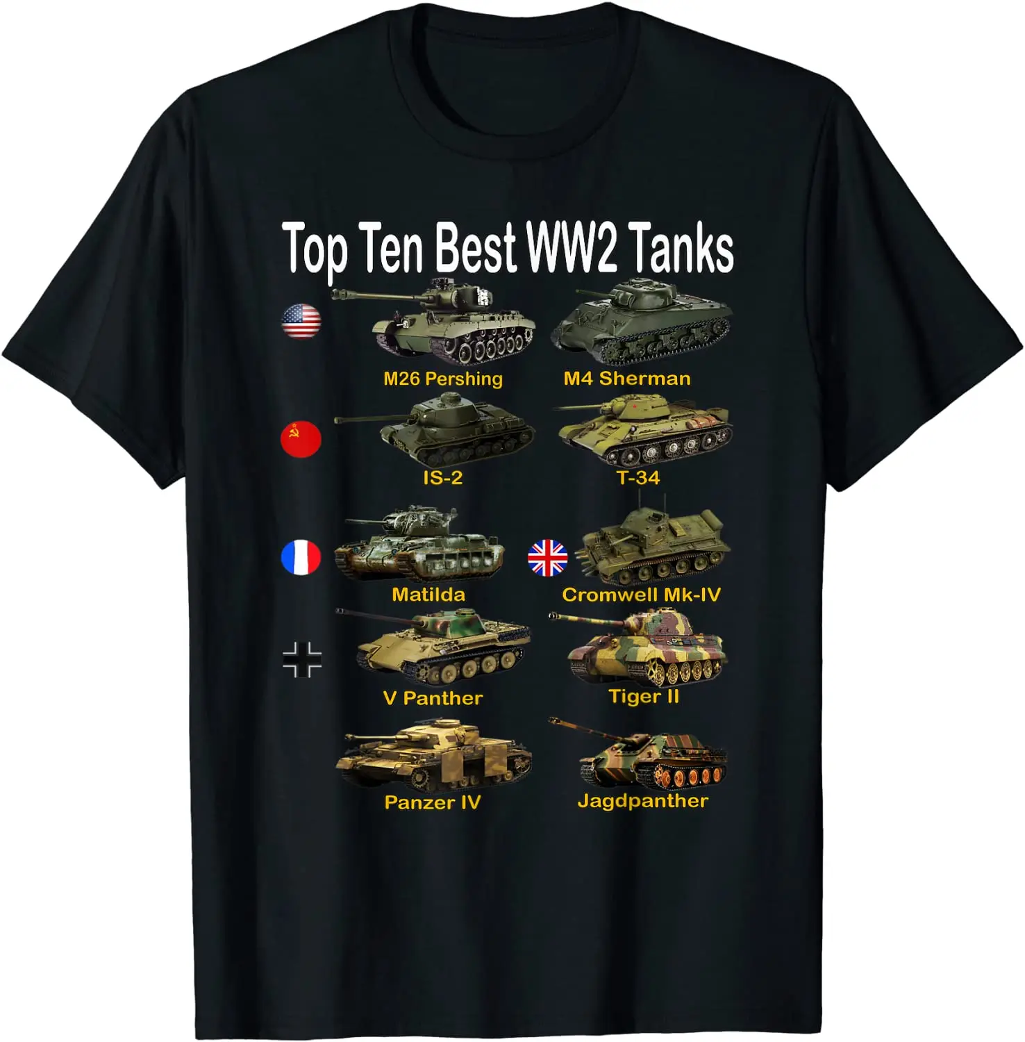 Sherman Tank T-shirt | Tank Panther | Ww2 T-shirts | Panzer | T-34 ...