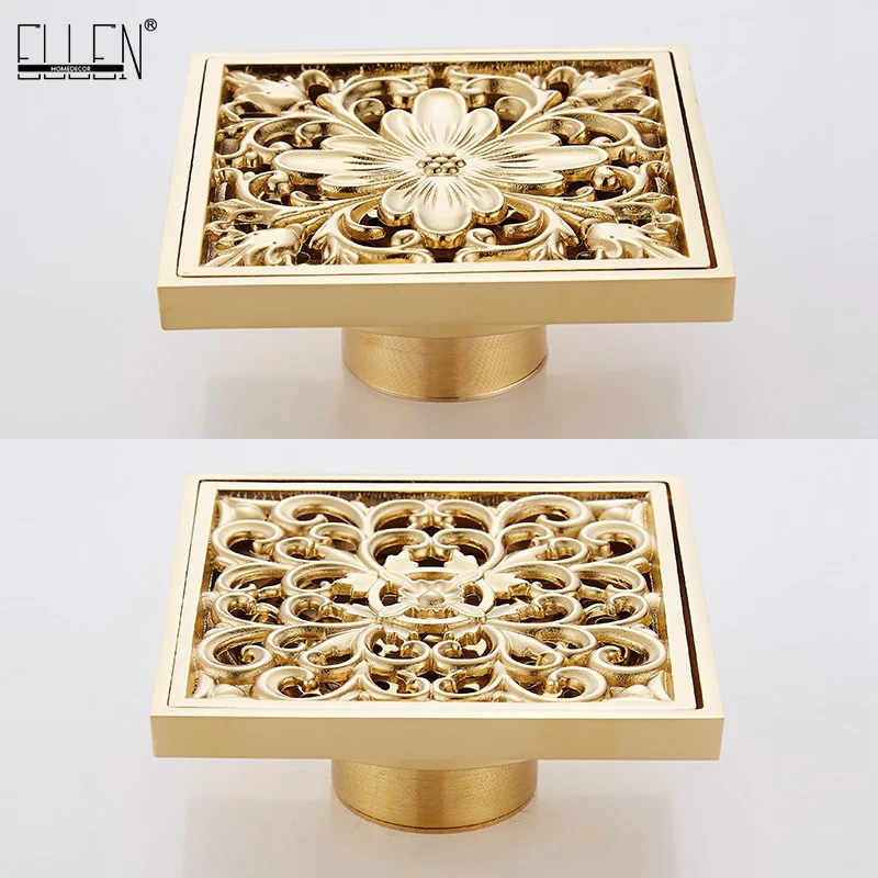 Gold-Boden-Drain10-10cm-Euro-Styl-eBathroom-Dusche-boden-Ablauf-Platz ...