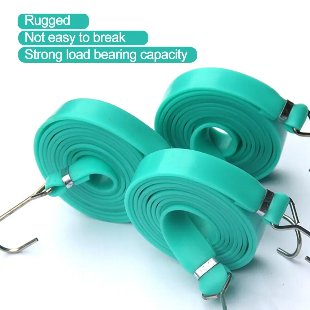 1pc Flat Bungee Cord Flat Bungee Cords With Adjustable Length Hooks For ...