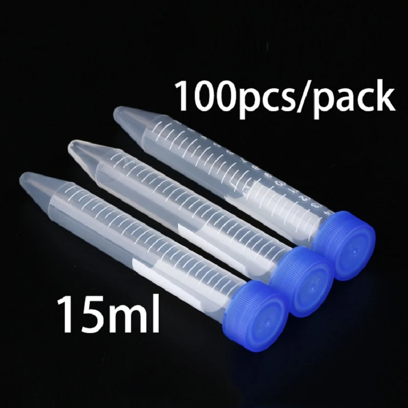 15ml Plastic Centrifuge Tubes, Conical Bottom, Graduated Marks, Blue ...