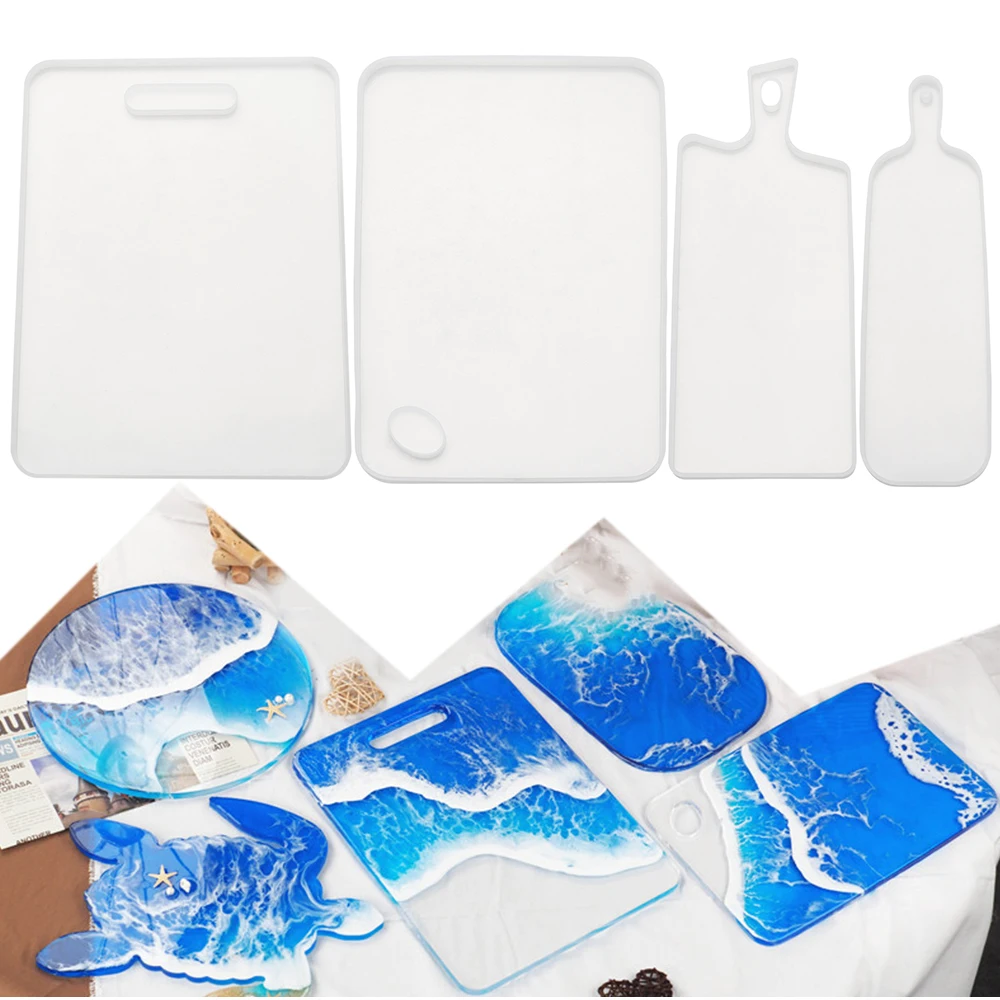 Serving-Board-Resin-Tray-Mold-Coaster-Mould-DIY-Ocean-Wave-Crafts ...