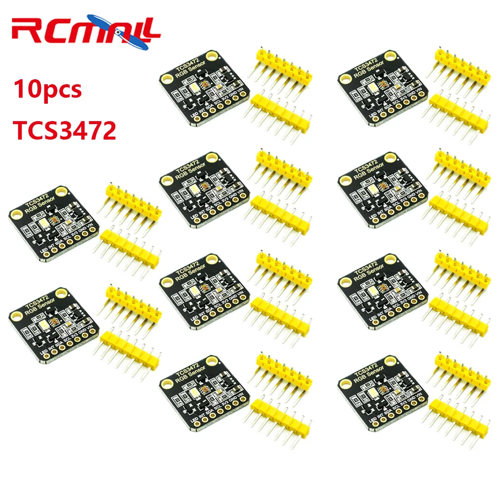 10Pcs TCS34725 TCS3472 Color Sensor RGB Sensor Recognition Module Diy Kit Electronic PCB Board ...