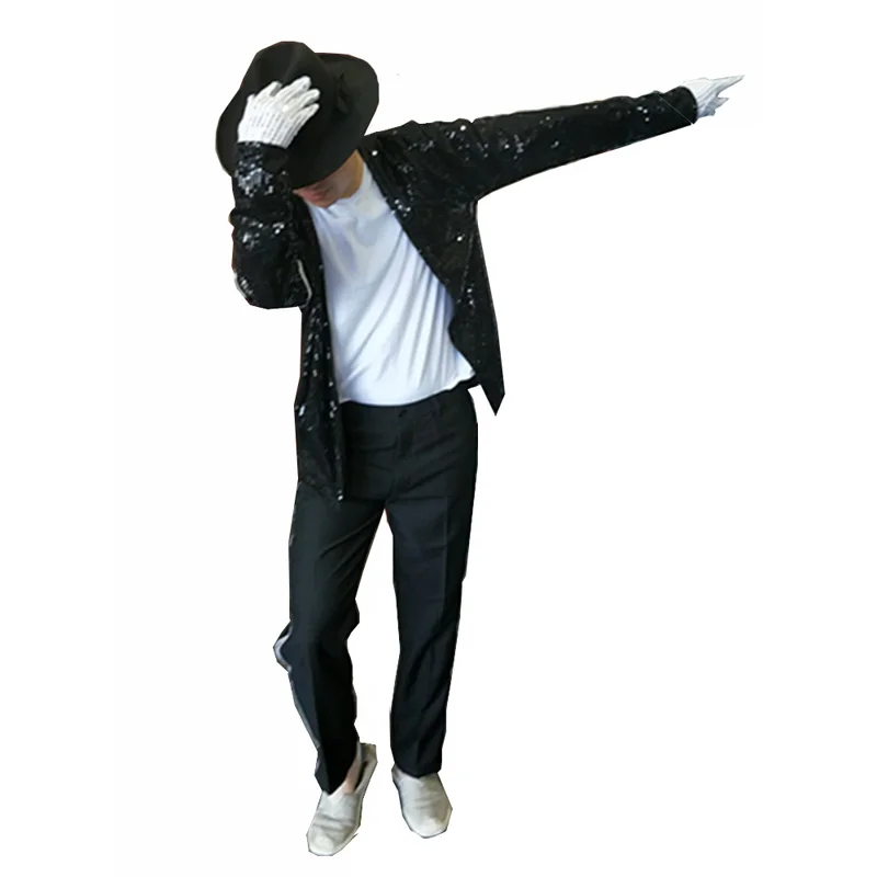 Michael Jackson Billie Sequin Cosplay Costume Jacket Pants Hat Gloves ...