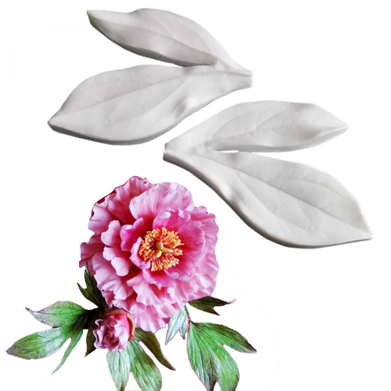 Vaulable 2PCS Silicone Baking Molds Shapes Peony Leaf Veiners ...
