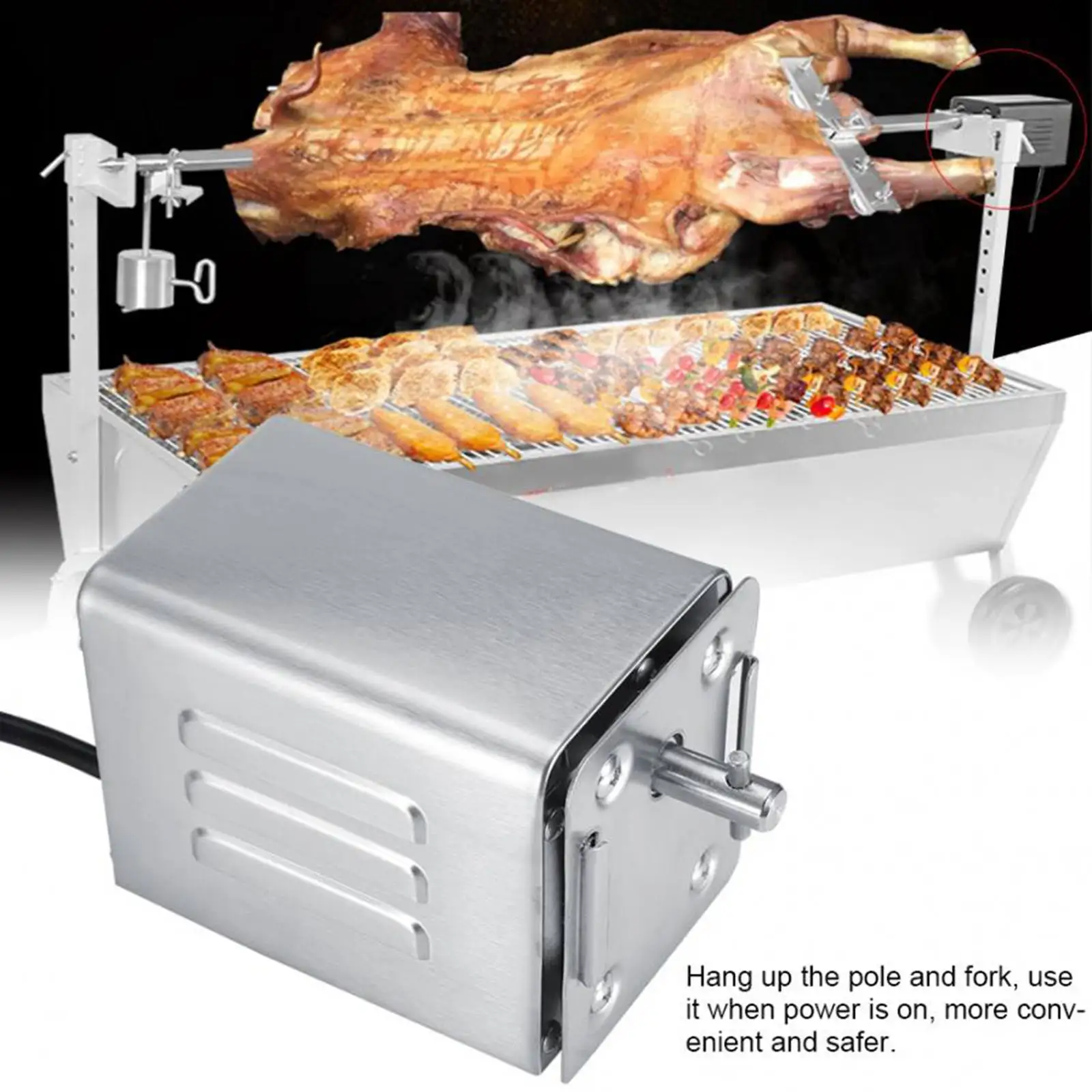 70KG-Electric-BBQ-Grill-Rotating-Motor-Pig-Lamb-Goat-Chicken-Charcoal ...