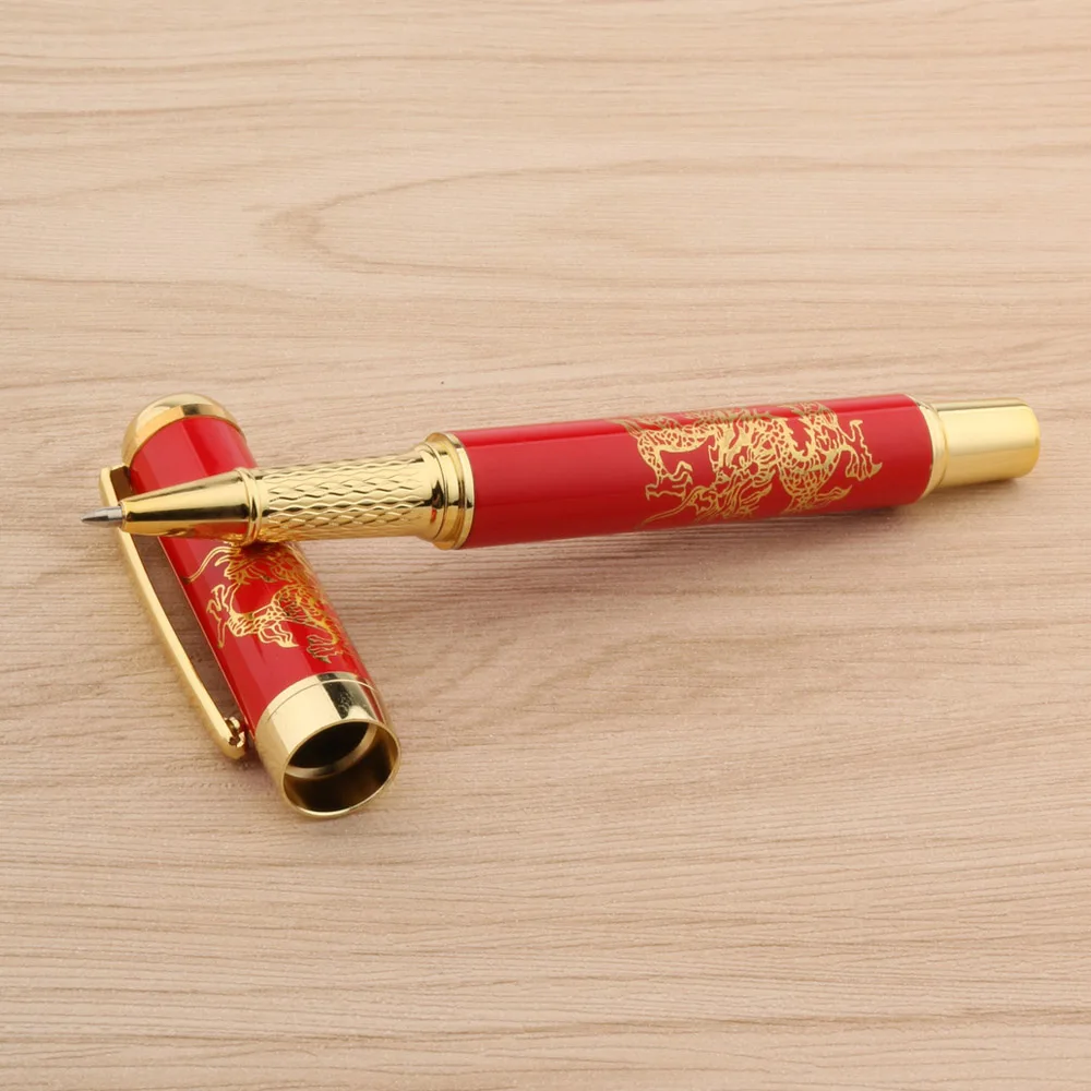 Luxury Chinese Porcelain Red Golden Dragon Painting 0.5mm Refill ...