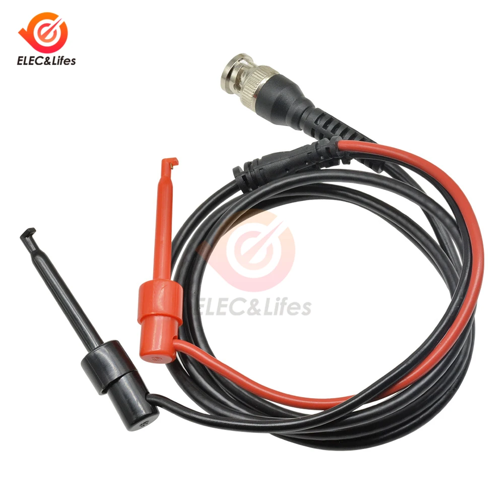 P1007-BNC-Male-Plug-Q9-to-Dual-Hook-Clip-Oscilloscope-Test-Probe-Cable ...
