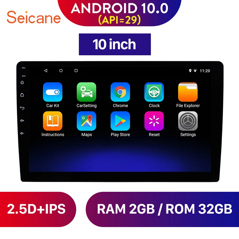 Seicane 10 Inch 2+32g Android 10.0 2din Multimedia Player Universal ...