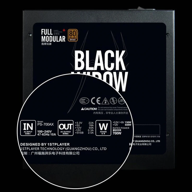 Original PSU For 1Stplayer Brand Black Widow Full Module Intel ATX RX460 GTX1050 Dual CPU Server ...