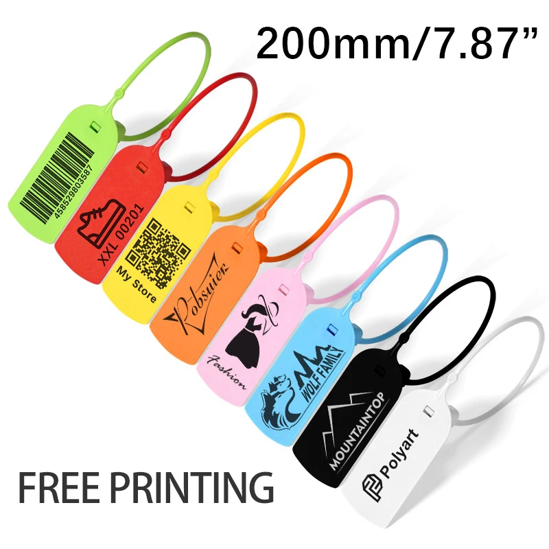 100 Custom Clothing Hang Tags Personalized Plastic Security Print ...