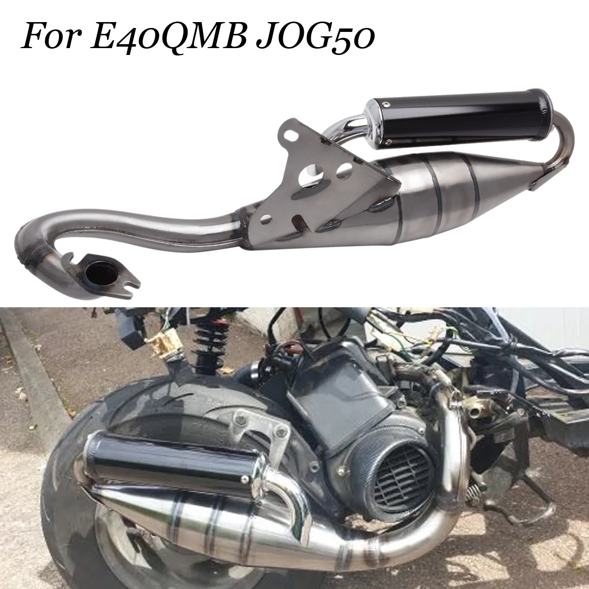 Slip-On-For-Yamaha-E40QMB-JOG50-JOG-Motorcycle-Stainless-Steel-Exhaust ...