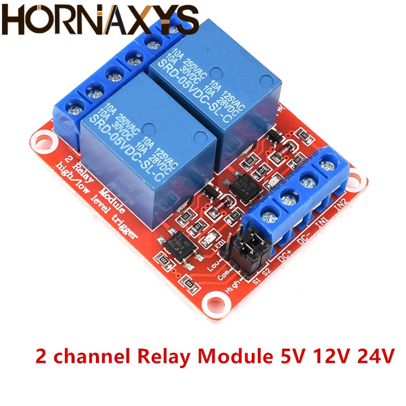 Generic 2 Channel Relay Module 5v 12v 24v High And Low Level Trigger Relay Control With ...
