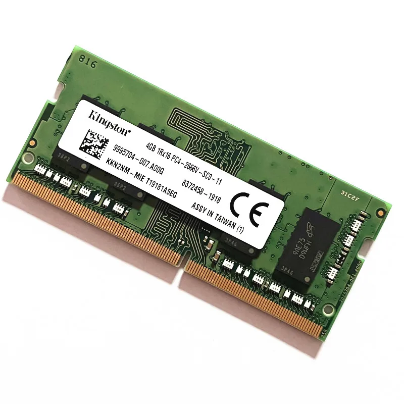 Kingston RAMs DDR4 2666MHz 4GB 1Rx16 PC4-2666V-SC0-11 SODIMM Laptop Memory PC4-21300 CL19 ...
