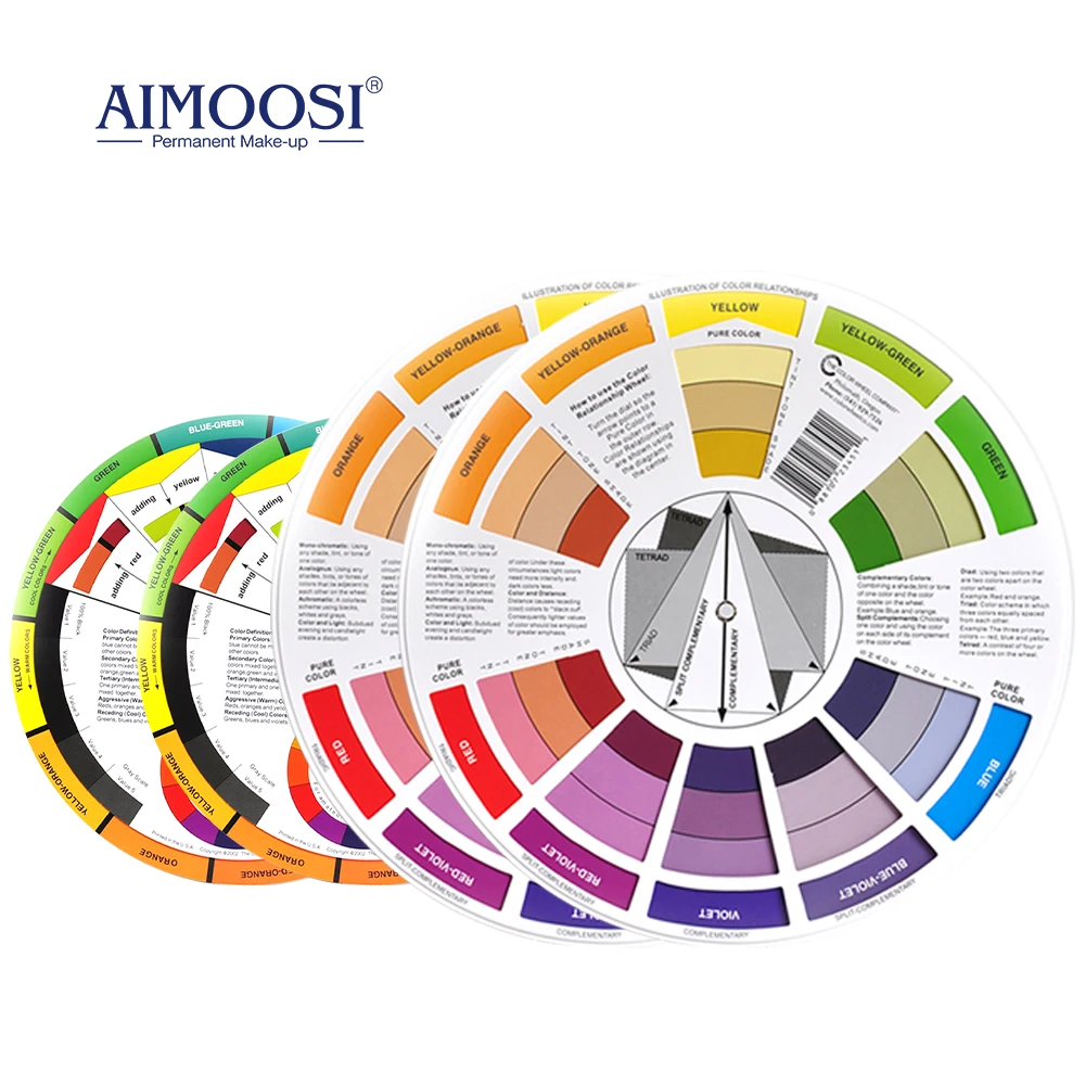 5Pcs-12-Colors-Paper-Card-Wheel-Three-Tier-Design-Mix-Guide-Round ...