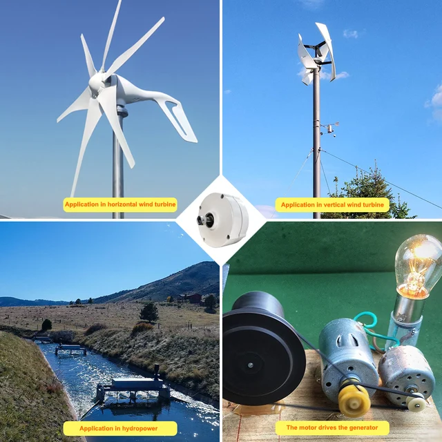 Generators 100W 200W 300W Low Speed 12V 24V 3 Phase Gearless Permanent ...