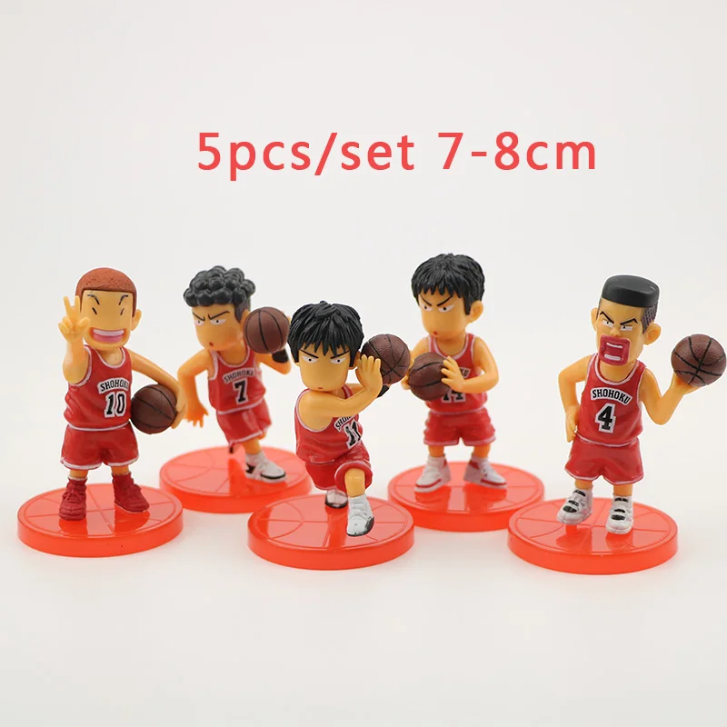5pcs/set Slam Dunk Shohoku Basketball Player Action Figures Hanamichi ...