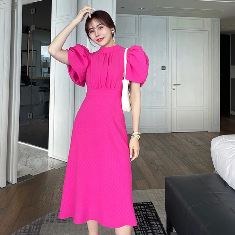 Elegant Lace Up Open Back Midi Party Dress TS70416 – SPC