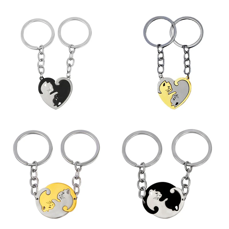 Friendship Keychain Cats | Keychains Couples Cats | Keychain Key ...