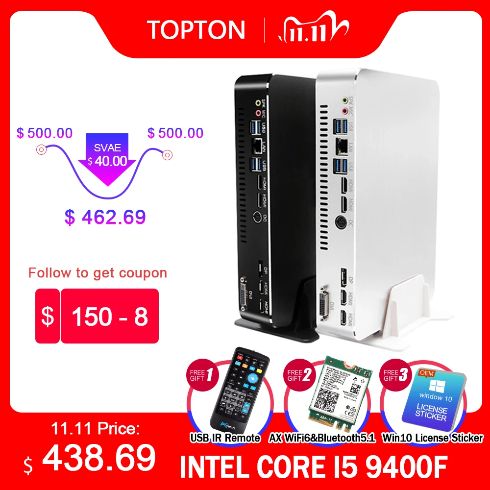 2019 게임 미니 PC 데스크탑 레벨 i9 9900 i7 9700F i5 9400F GTX1050TI 4G GPU Win10 ...