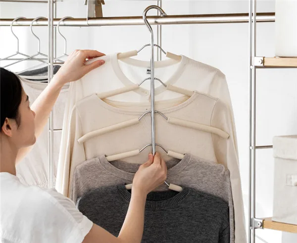 CINTRE,black--cintre multicouches en acier inoxydable, rangement pour ...