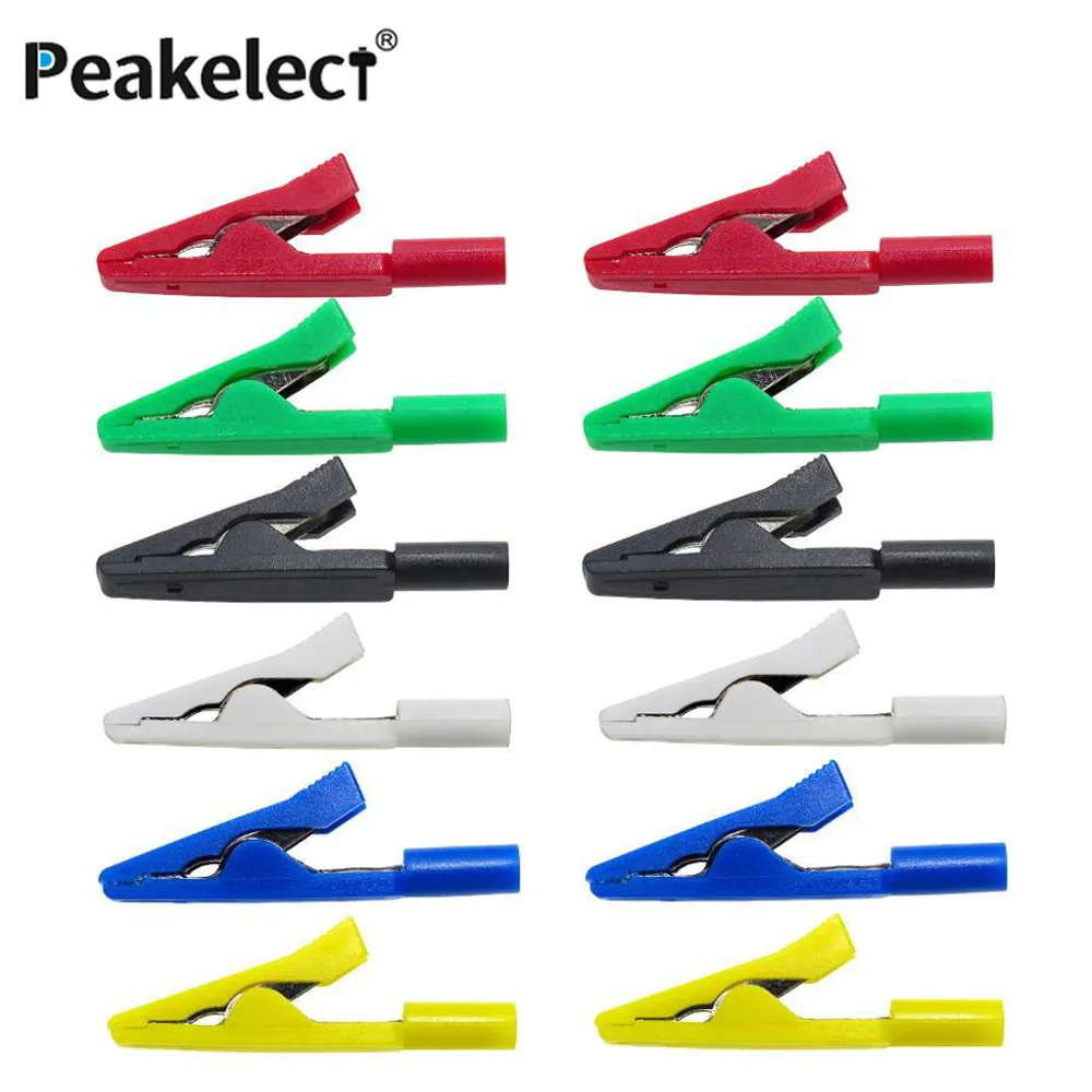 Peakelect P2009 Mini Insulated Alligator Clips with 2mm Socket ...