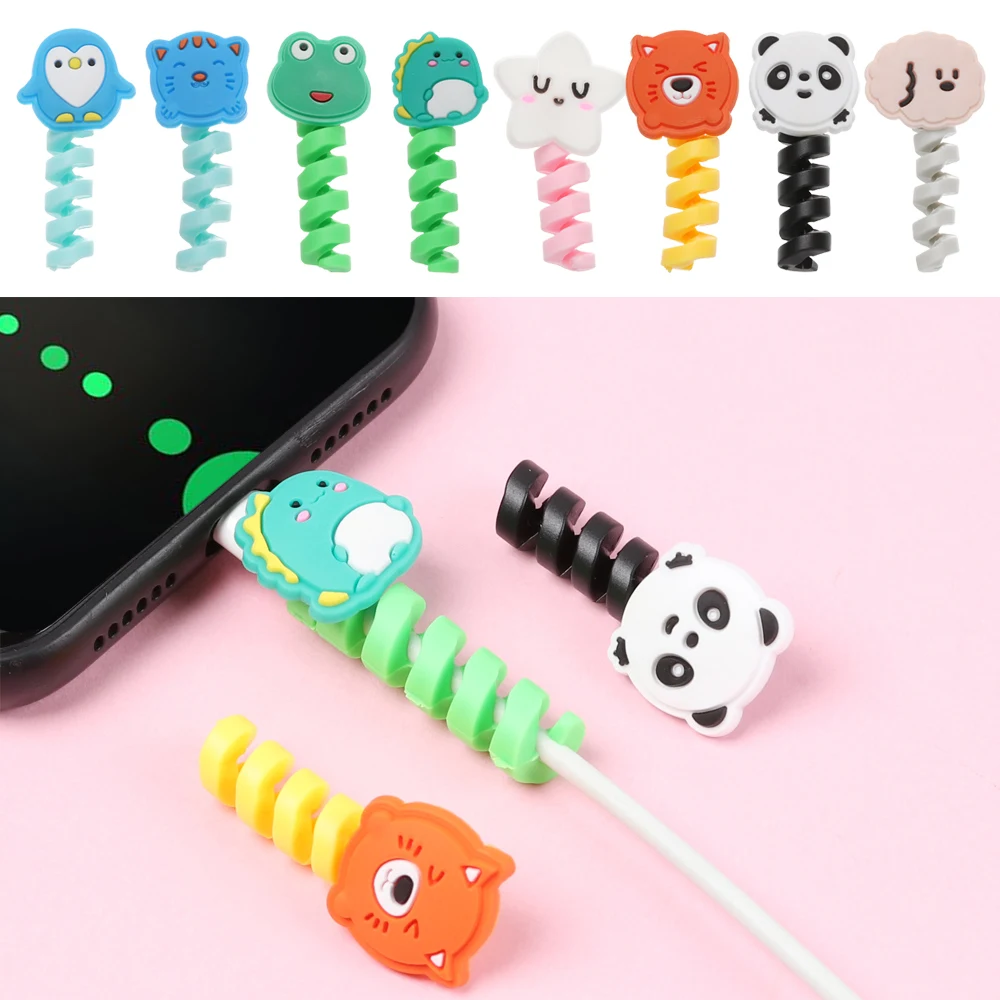1PC-Cartoon-Silicone-Spiral-Tube-Cable-Protector-Data-Line-Cord ...