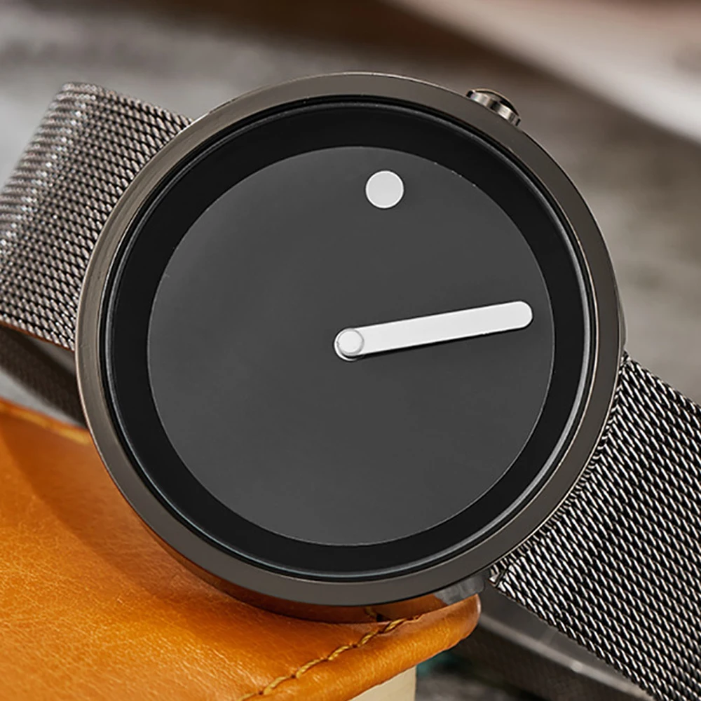 Fashion-Creative-Dot-Matrix-Watches-Men-Paidu-Black-Steel-Mesh-Band ...