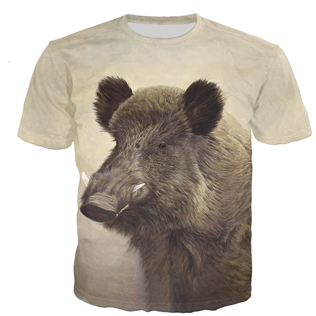 2021-New-Wild-Boar-T-Shirt-Men-women-3D-Printed-T-shirts-Casual ...
